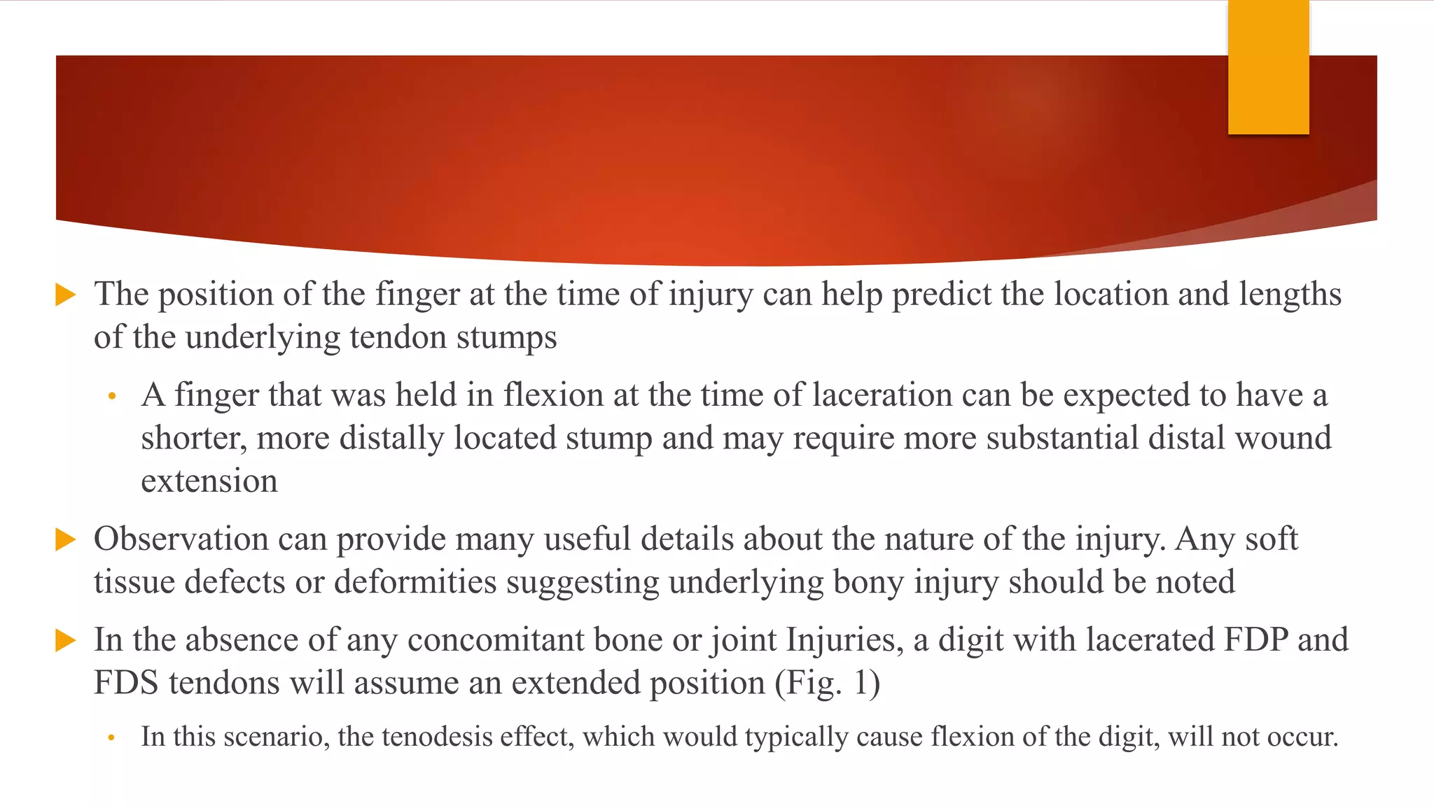 Jc flexor tendon injury, repair & rehabilitaion | PPTX