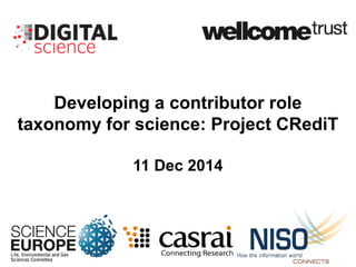 Project Credit: Clifford Lynch - Developing a contributor role taxonomy ...