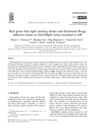 Red–green–blue light emitting diodes and distributed Bragg reflectors ...