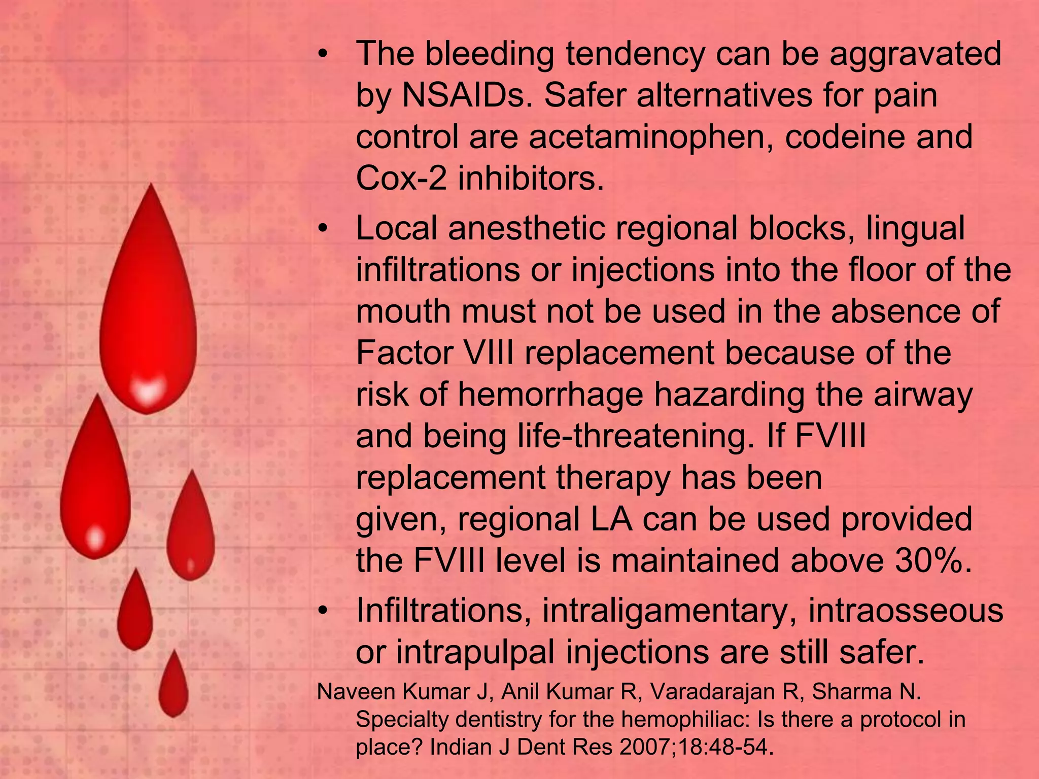 Dental management of the hemophilic patient | PPTX