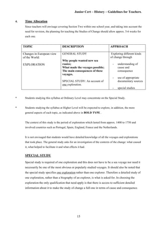 Jc history guidelines for teachers | PDF | Secondary Education | Education