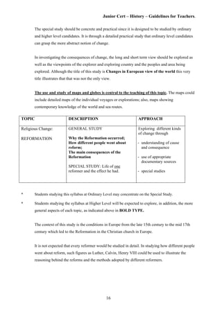 Jc history guidelines for teachers | PDF | Secondary Education | Education