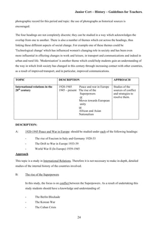 Jc history guidelines for teachers | PDF | Secondary Education | Education