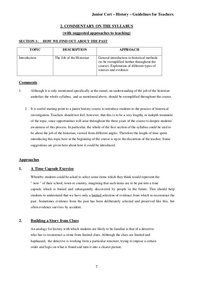 Jc history guidelines for teachers