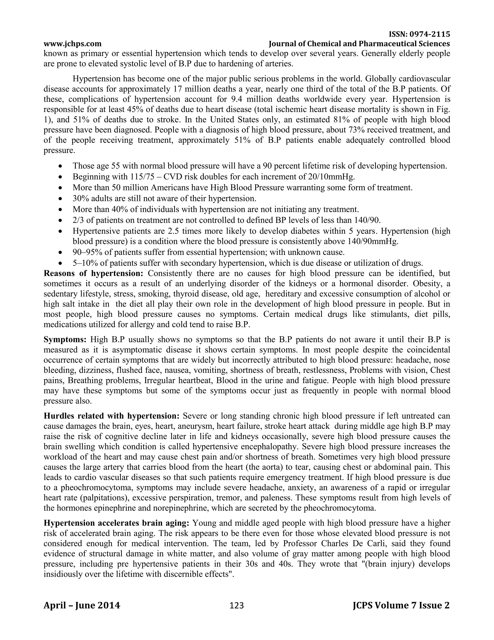 CONTROLLING HYPERTENSION: A BRIEF REVIEW | PDF