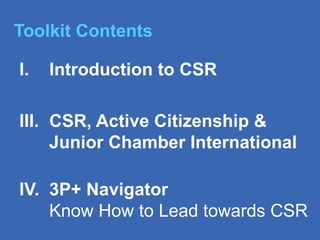 JCI CSR Leadership Toolkit | PPT