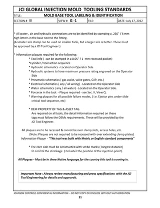 Jci m anage-injection_mold_tool_standards | PDF