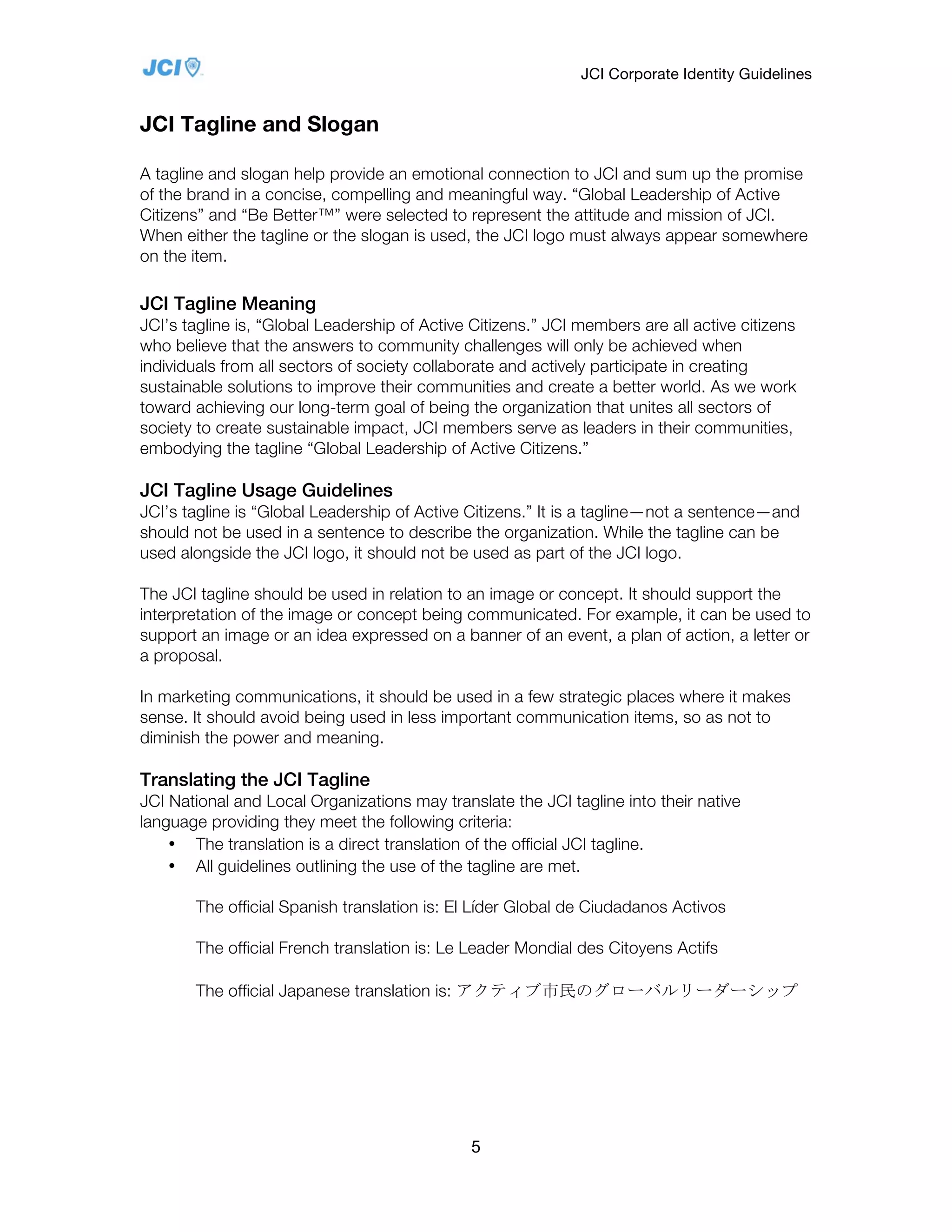 JCI Corporate Identity | PDF