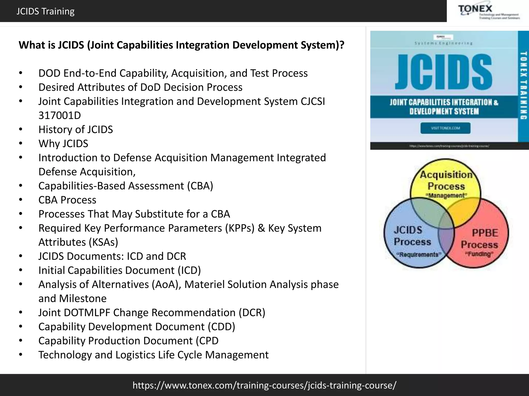 JCIDS Training : Tonex Training | PPTX
