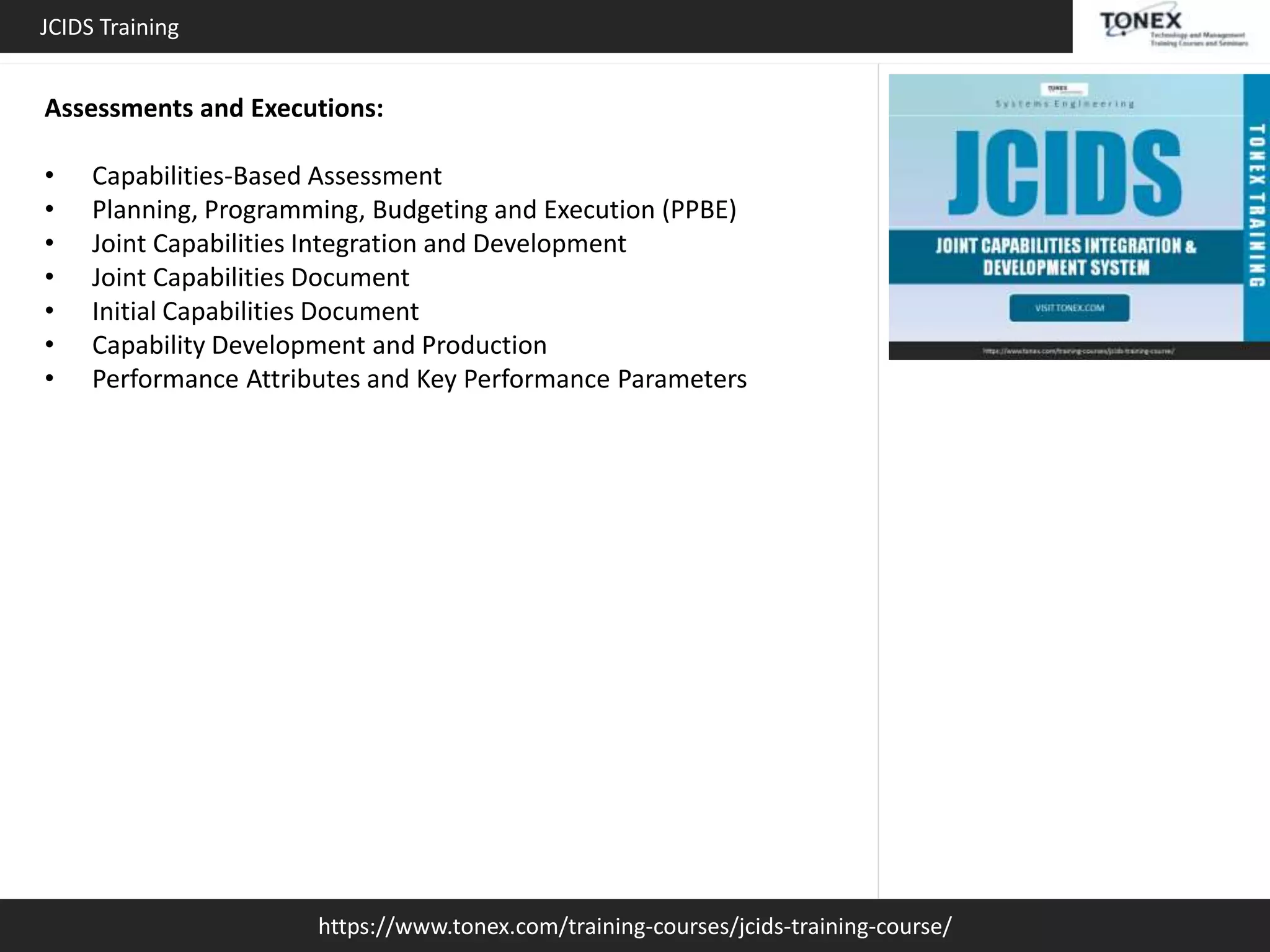 JCIDS Training : Tonex Training | PPTX