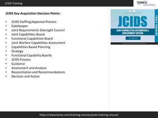 JCIDS Training : Tonex Training | PPTX