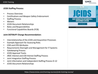 JCIDS Training : Tonex Training | PPTX