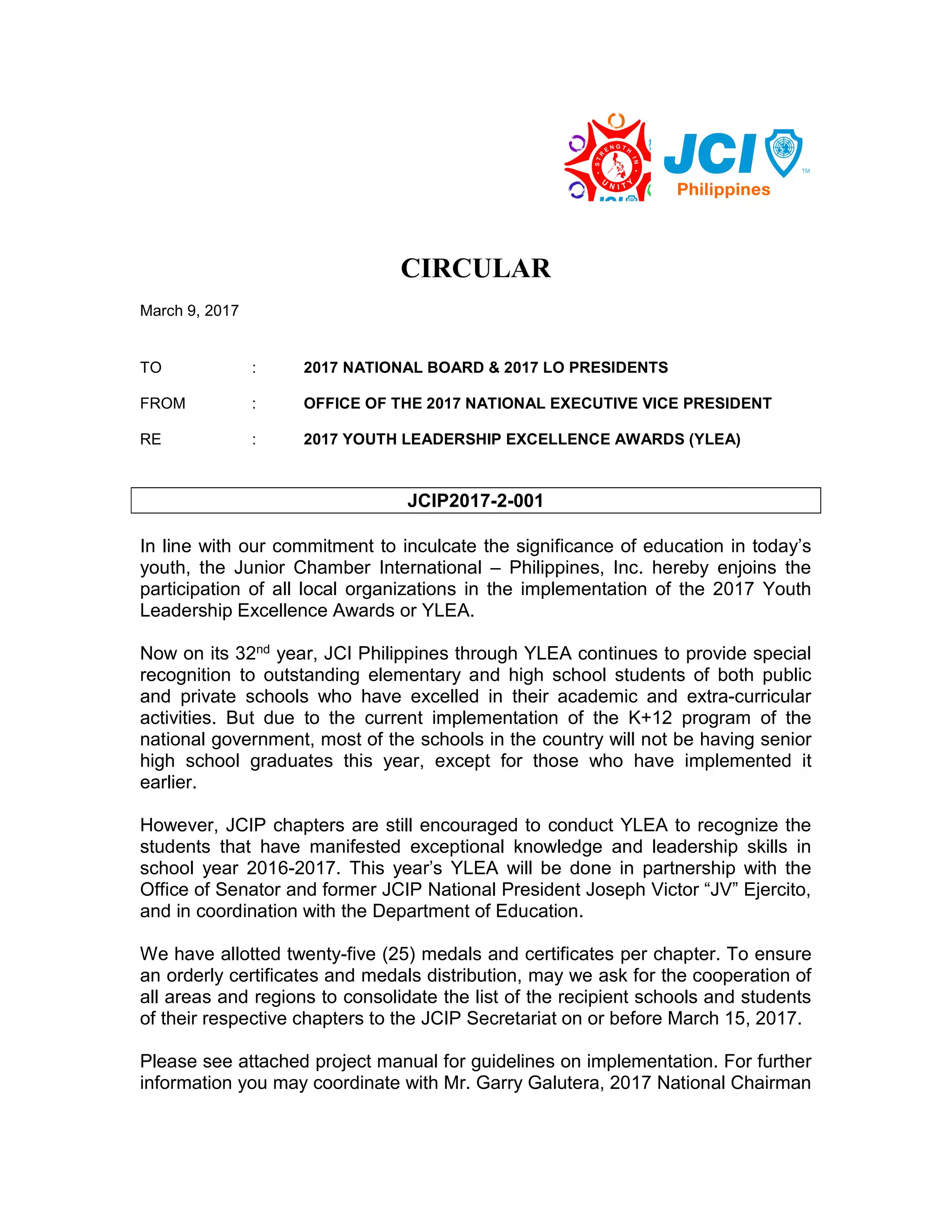 YLEA Circular | PDF