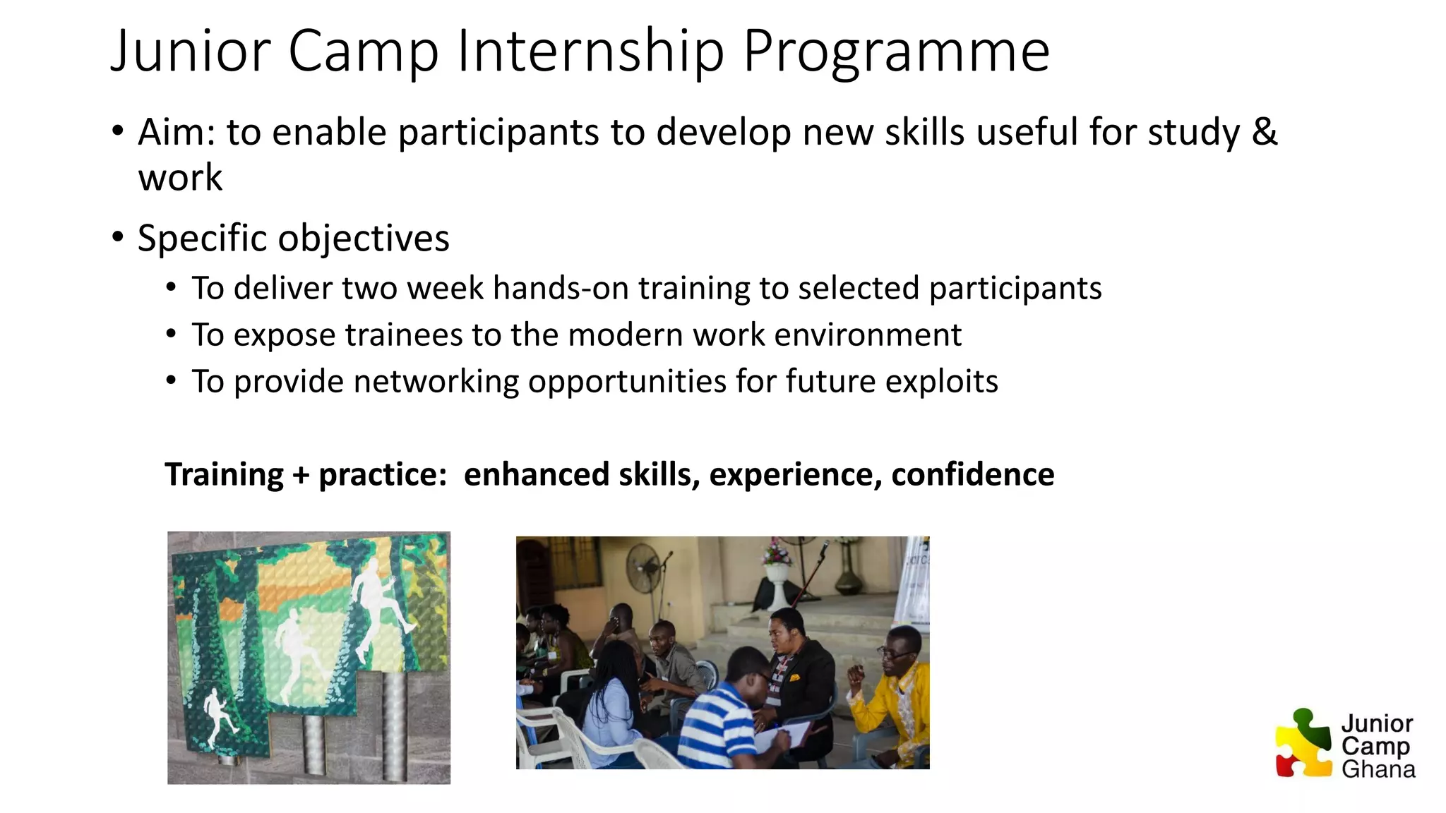 Introduction to Junior Camp Internship Programme | PPT