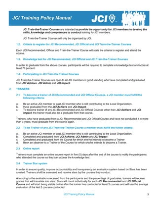 Jci training policy manual eng 2013-01 | PDF