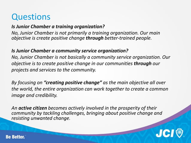 JCI vision and strategy handouts | PPT