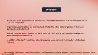 JC laceback ppt orthodontics and dentofacial orthopaedic | PPTX