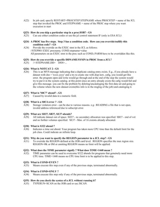 Jcl faqs | DOC | Programming Languages | Computing