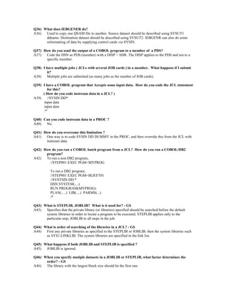 Jcl faqs | DOC | Programming Languages | Computing