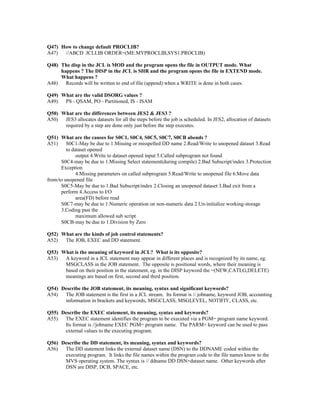 Jcl faqs | DOC | Programming Languages | Computing