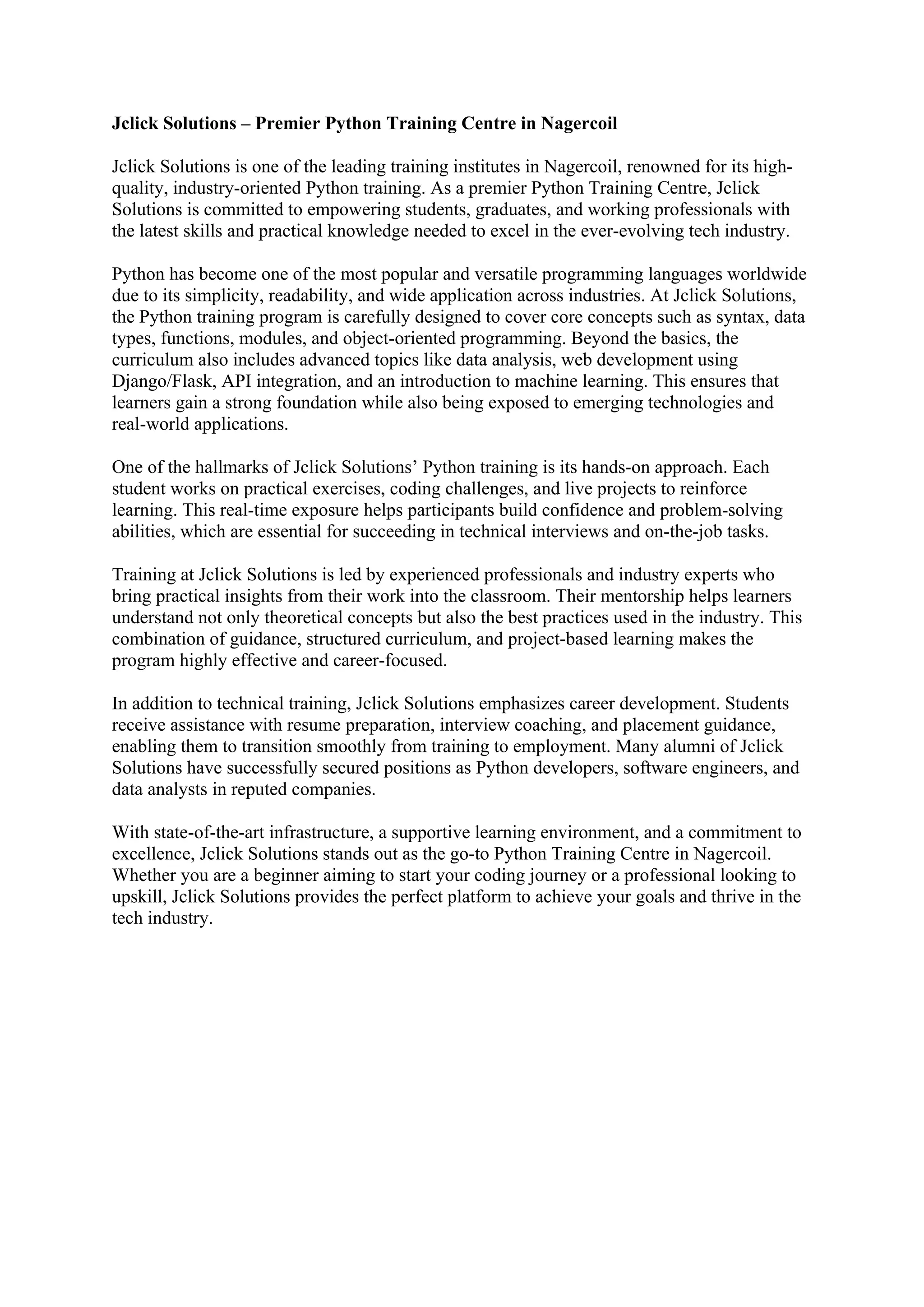 Python Training Centre in nagercoil Python Training Centre in nagercoil ...