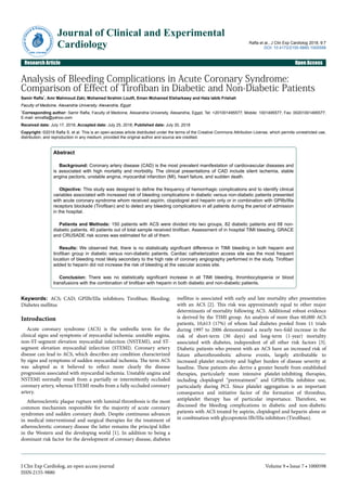 J clin exp card analysis of bleeding complications in acute coronary ...