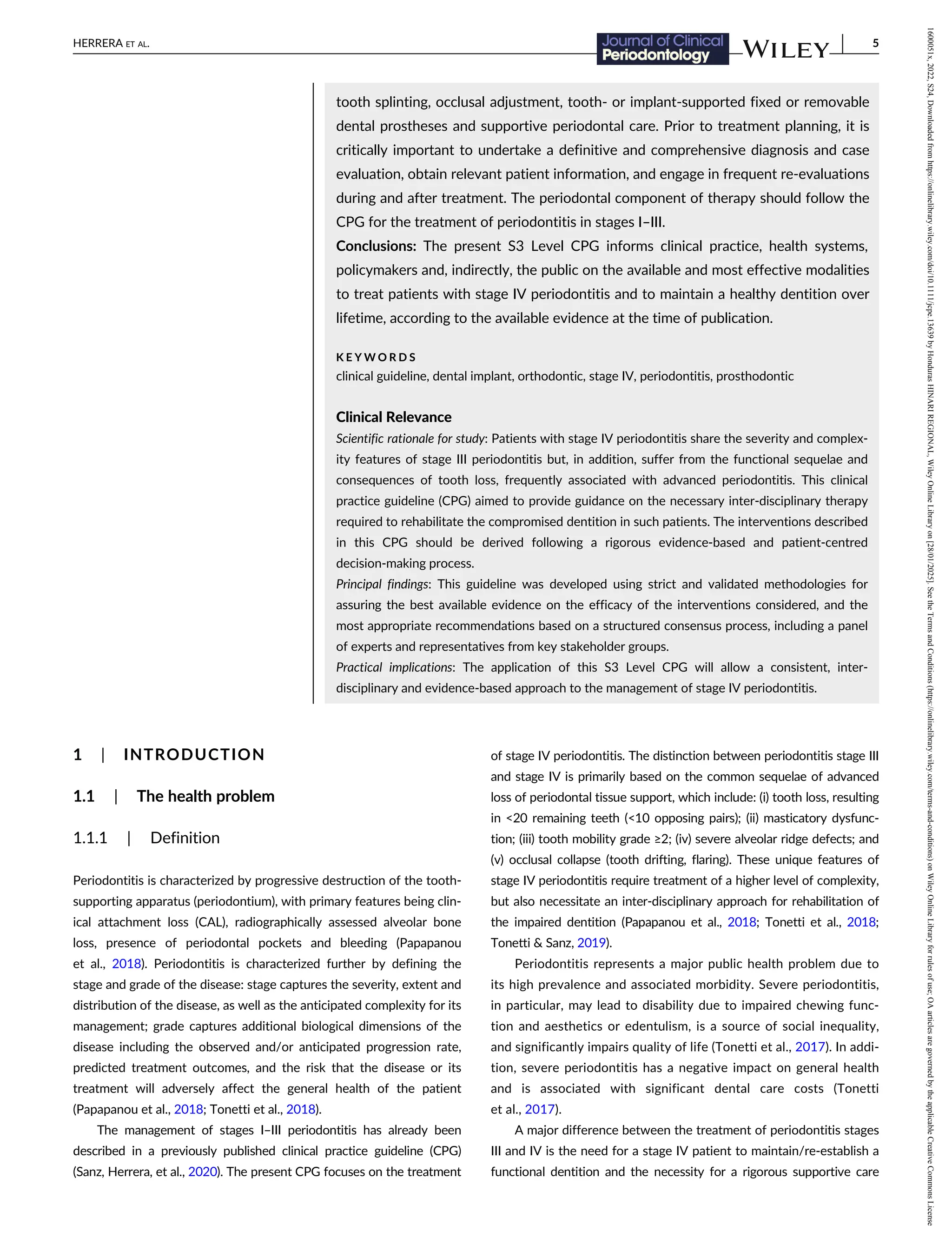J Clinic Periodontology - 2022 - Herrera - Treatment of stage IV ...