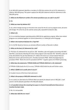Jcl interview questions | PDF