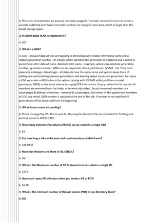 Jcl interview questions | DOC