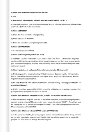 Jcl interview questions | DOC