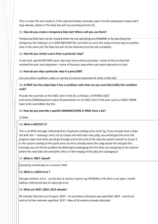 Jcl interview questions | DOC