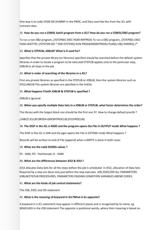 Jcl interview questions | DOC