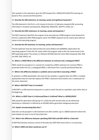 Jcl interview questions | DOC