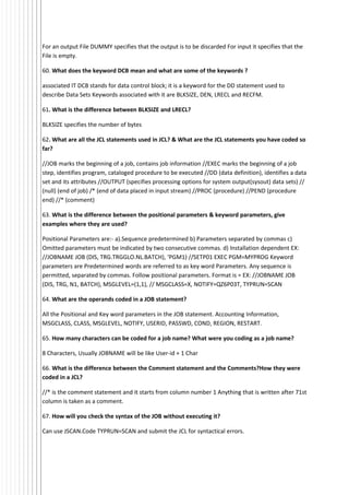 Jcl interview questions | DOC