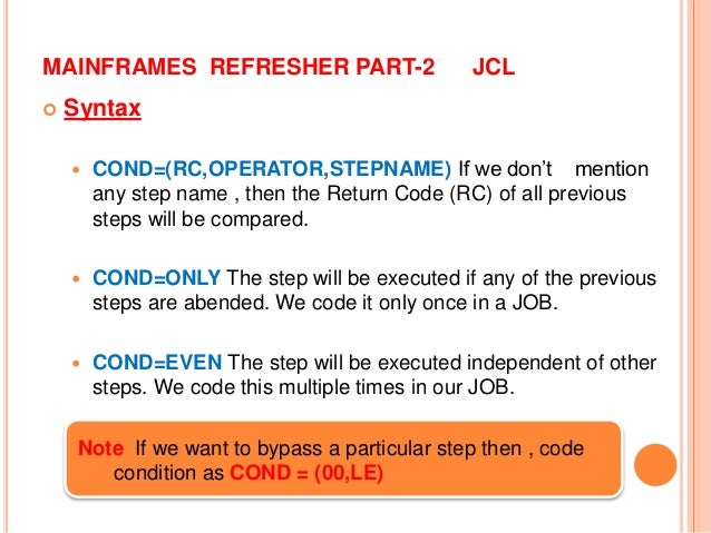 Mainframe Jcl Keyword Parameters Part 2