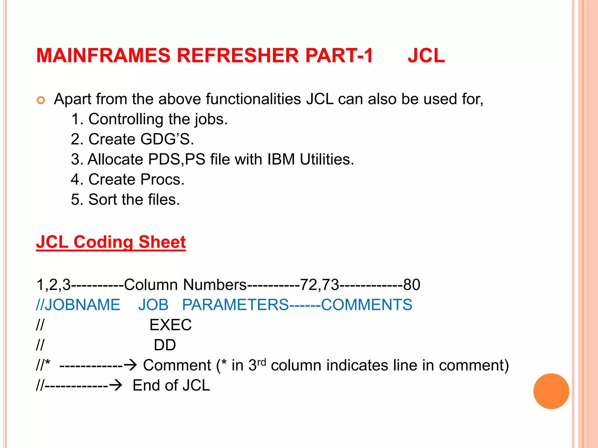 Mainframe JCL Part - 1 | PPTX