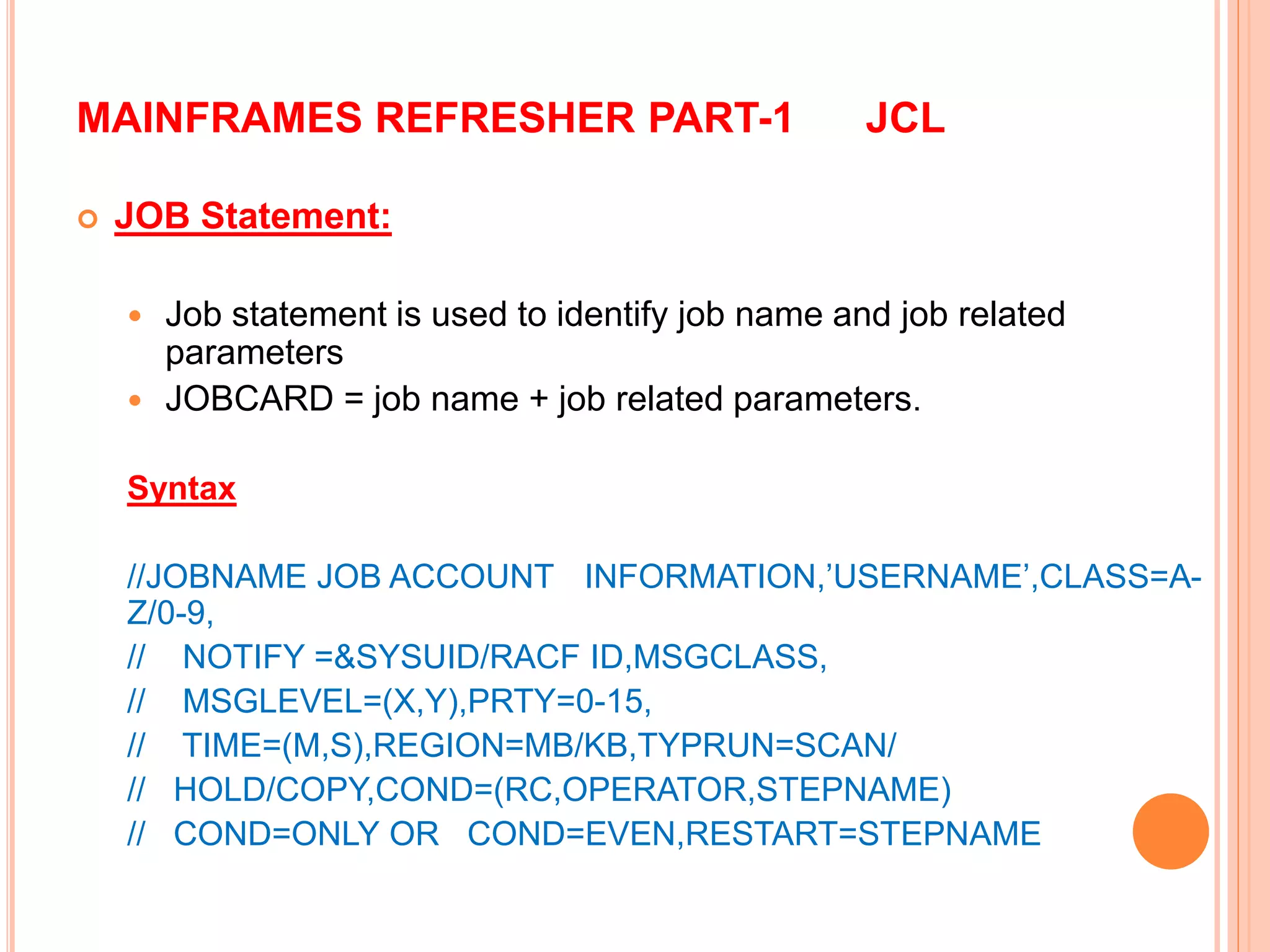 Mainframe JCL Part - 1 | PPTX