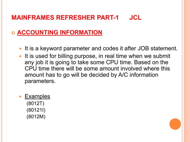 Mainframe JCL Part - 1 | PPTX | Resume Writing and Advice | Job Search