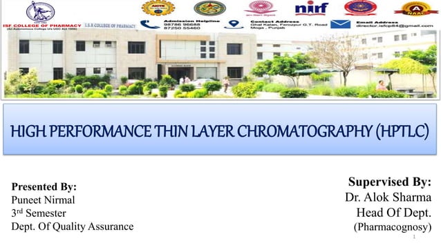 High Performance Thin Layer Chromatography | PPT