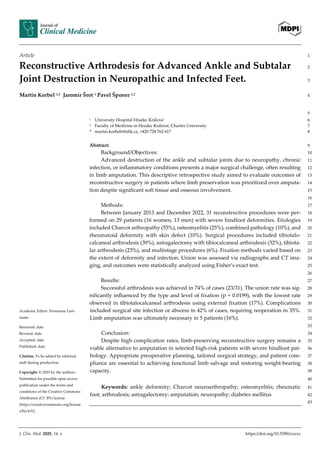 Reconstructive Arthrodesis for Advanced Ankle and Subtalar Joint ...