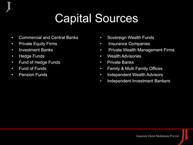 JCM Capital Raising Dossier | PPT