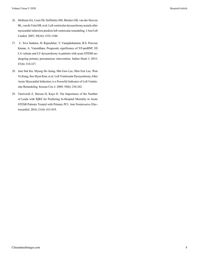 Fragmented QRS Complex is associated with the Left Ventricular ...