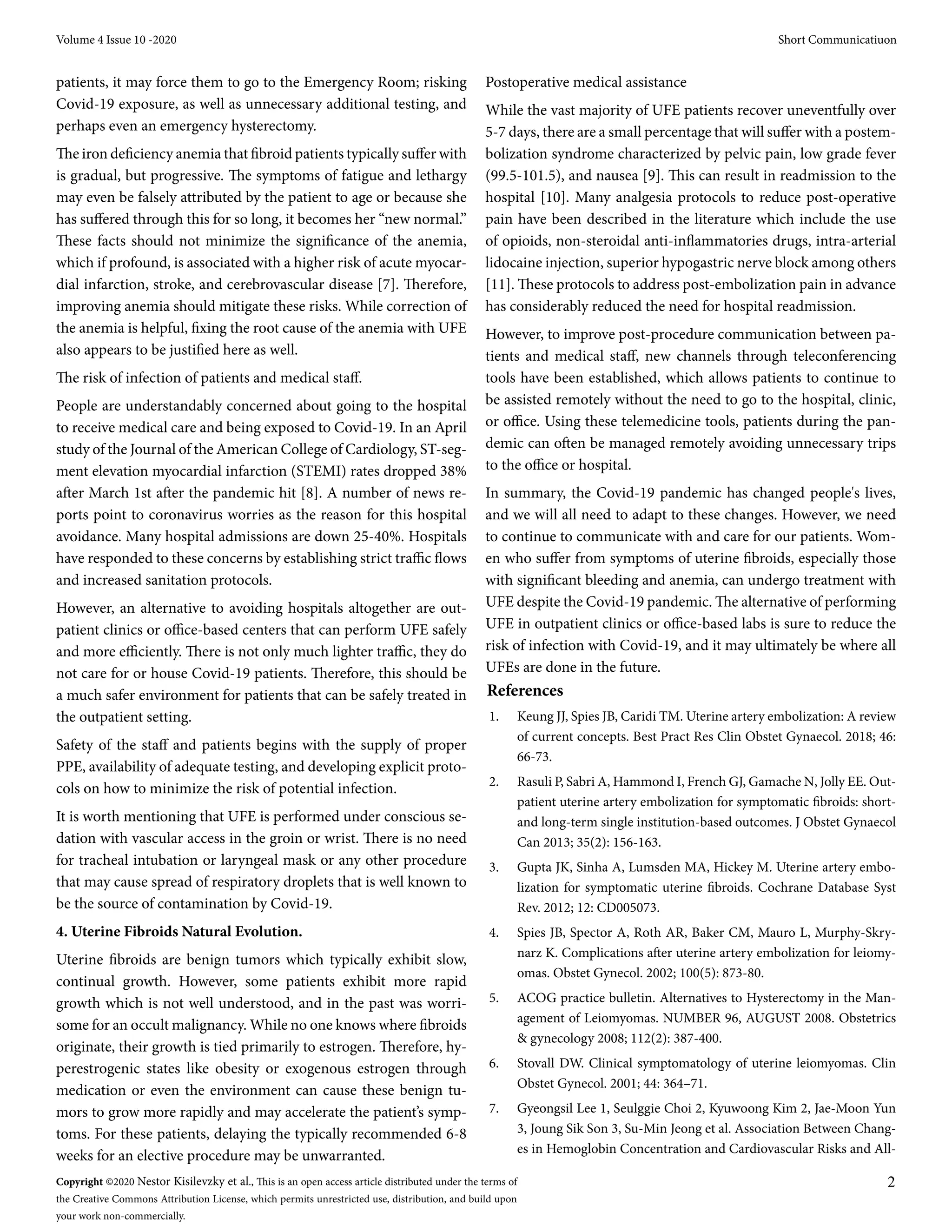 Uterine Fibroid Embolization in time of Covid-19 | PDF