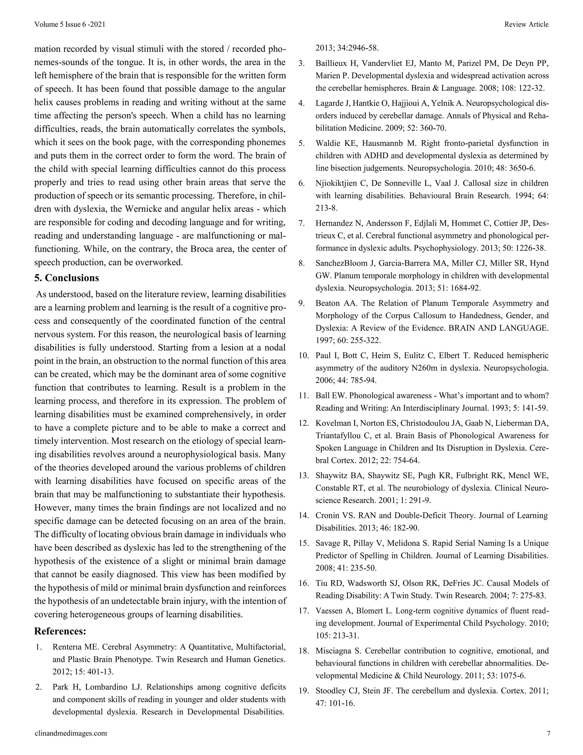 Theories on the Brain Function of People with Learning Disabilities ...