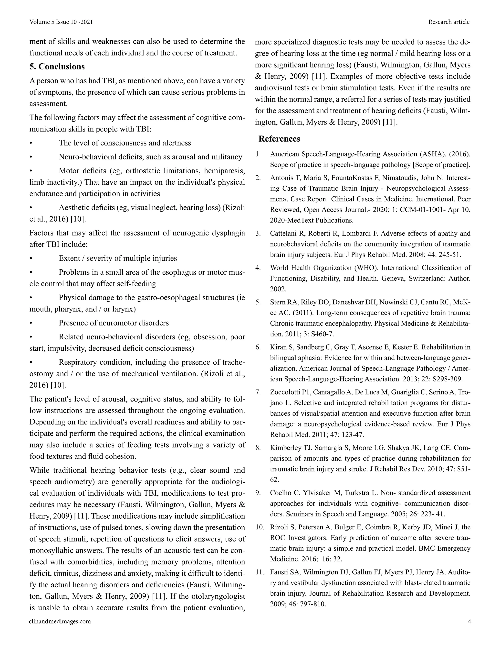 Evaluation After Traumatic Brain Injuries (TBI) | PDF