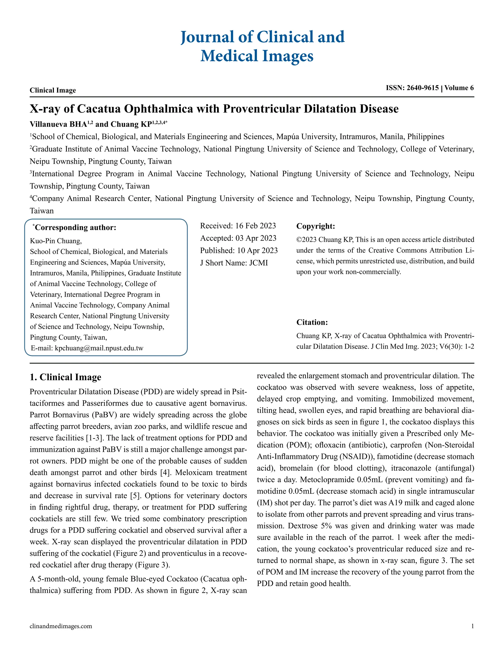 X-ray of Cacatua Ophthalmica with Proventricular Dilatation Disease | PDF