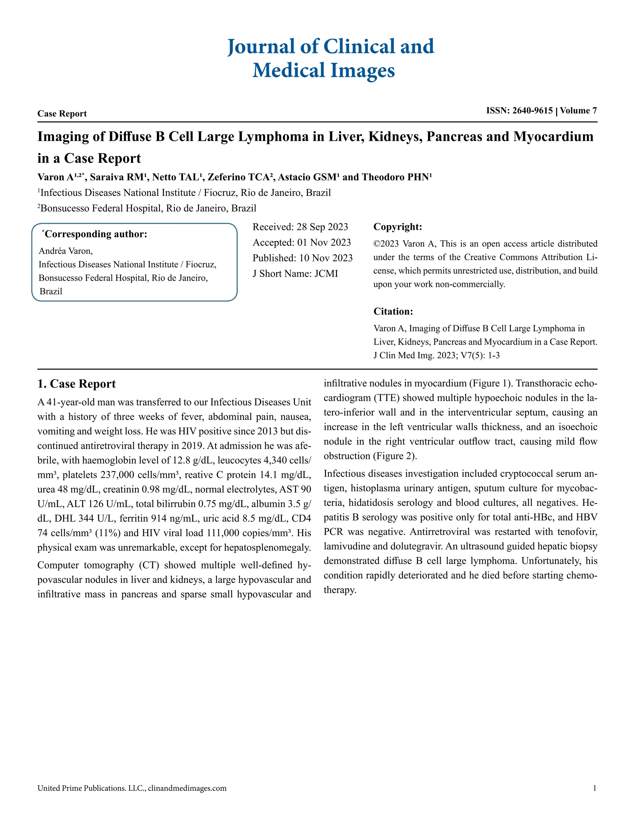 Imaging of Diffuse B Cell Large Lymphoma in Liver, Kidneys, Pancreas ...