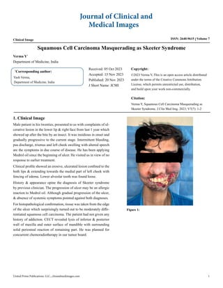 Squamous Cell Carcinoma Masquerading as Skeeter Syndrome | PDF