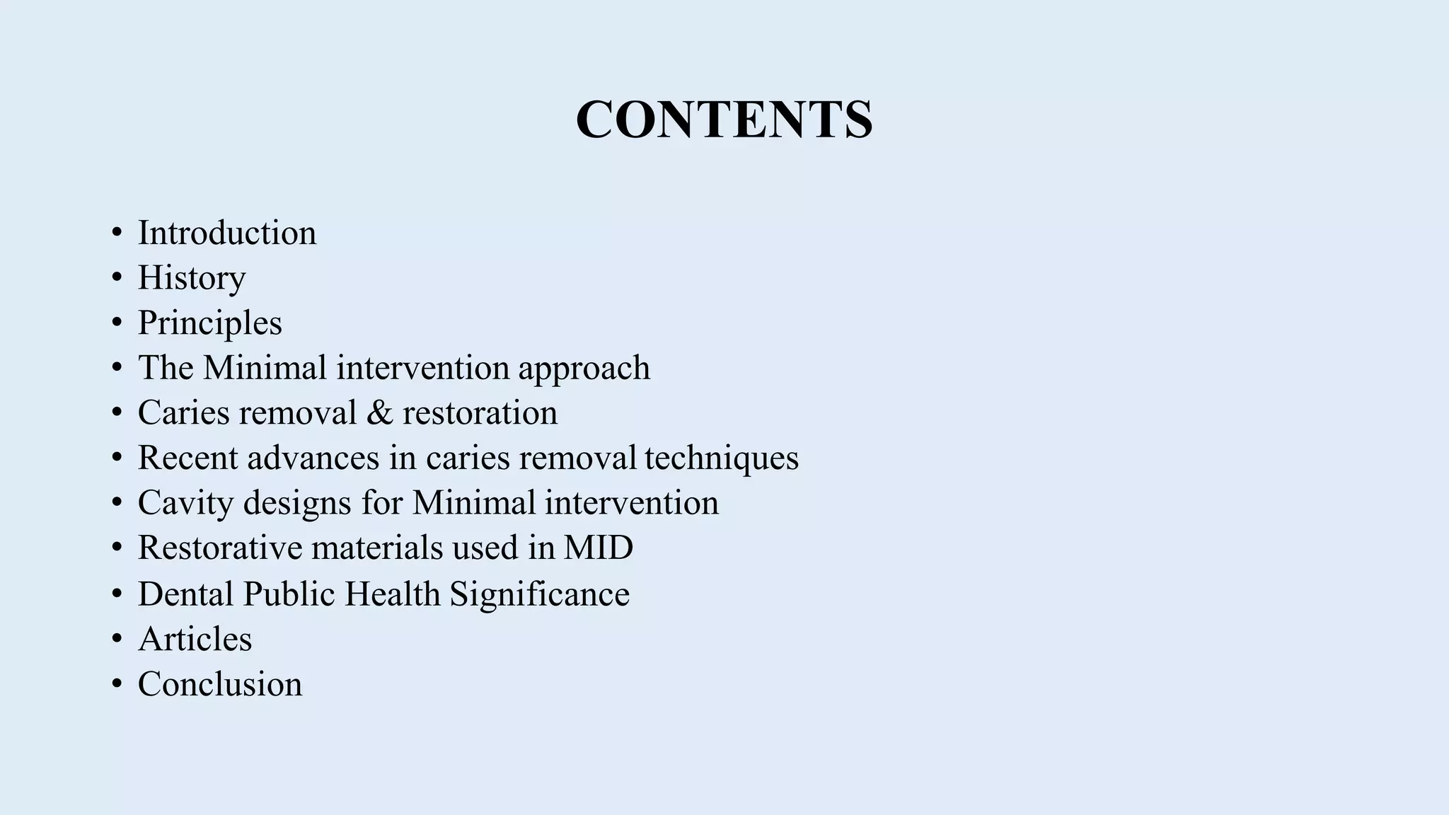 Minimal Intervention Dentistry | PPTX