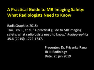 MRI safety | PPTX